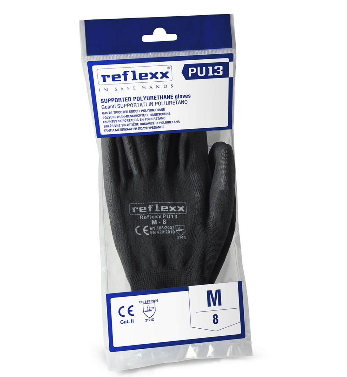 Guanti Supportati In Poliuretano Reflexx PU13 Neri – Eco Chimica SRL